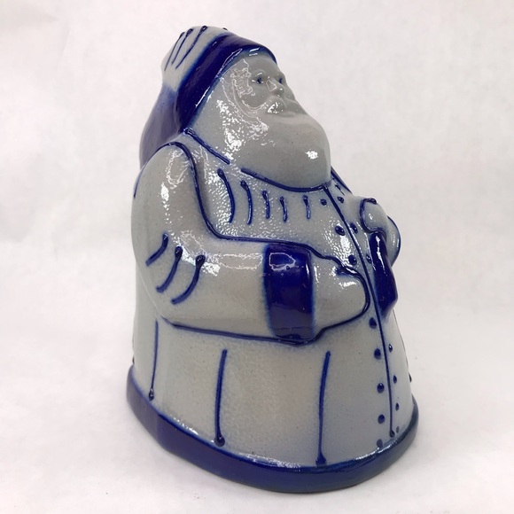 David Eldreth | Holiday | Eldreth Pottery Cobalt Blue Salt Glazed Santa ...